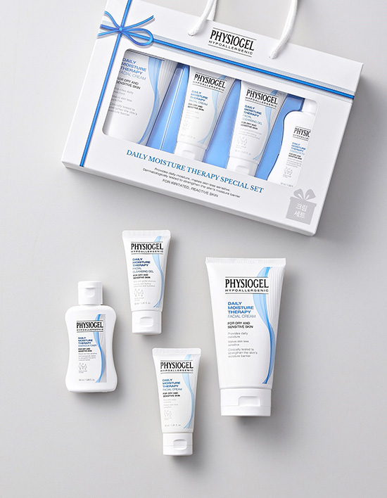 [피지오겔] DMT 크림 선물세트 (페이셜크림150ml+30ml, 토너 50ml, 클렌징 30ml) - 마켓컬리