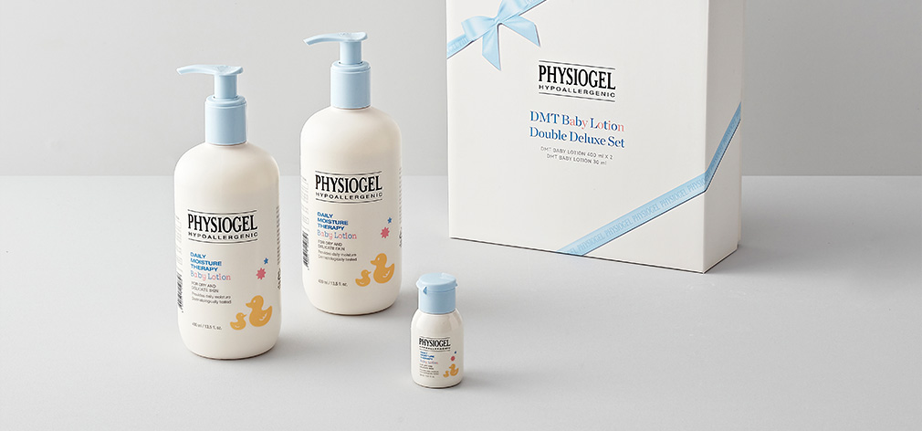 [피지오겔] DMT 베이비로션 더블 디럭스 세트 (400ml x 2개+30ml) - 마켓컬리